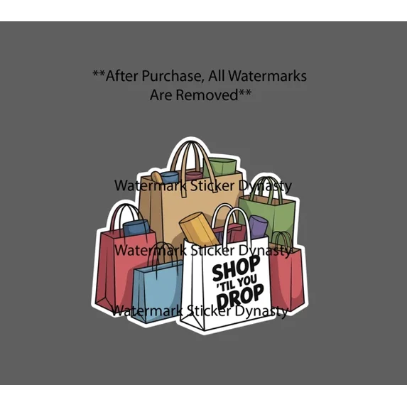 DOPASTICKER Shop Till You Drop Stickerhopping Bags Retail Sticker Phone ...