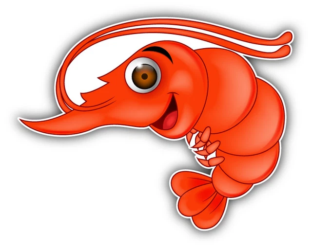 DOPASTICKER Shrimp Cartoon Sticker Decal Phone Decal Water Bottle ...