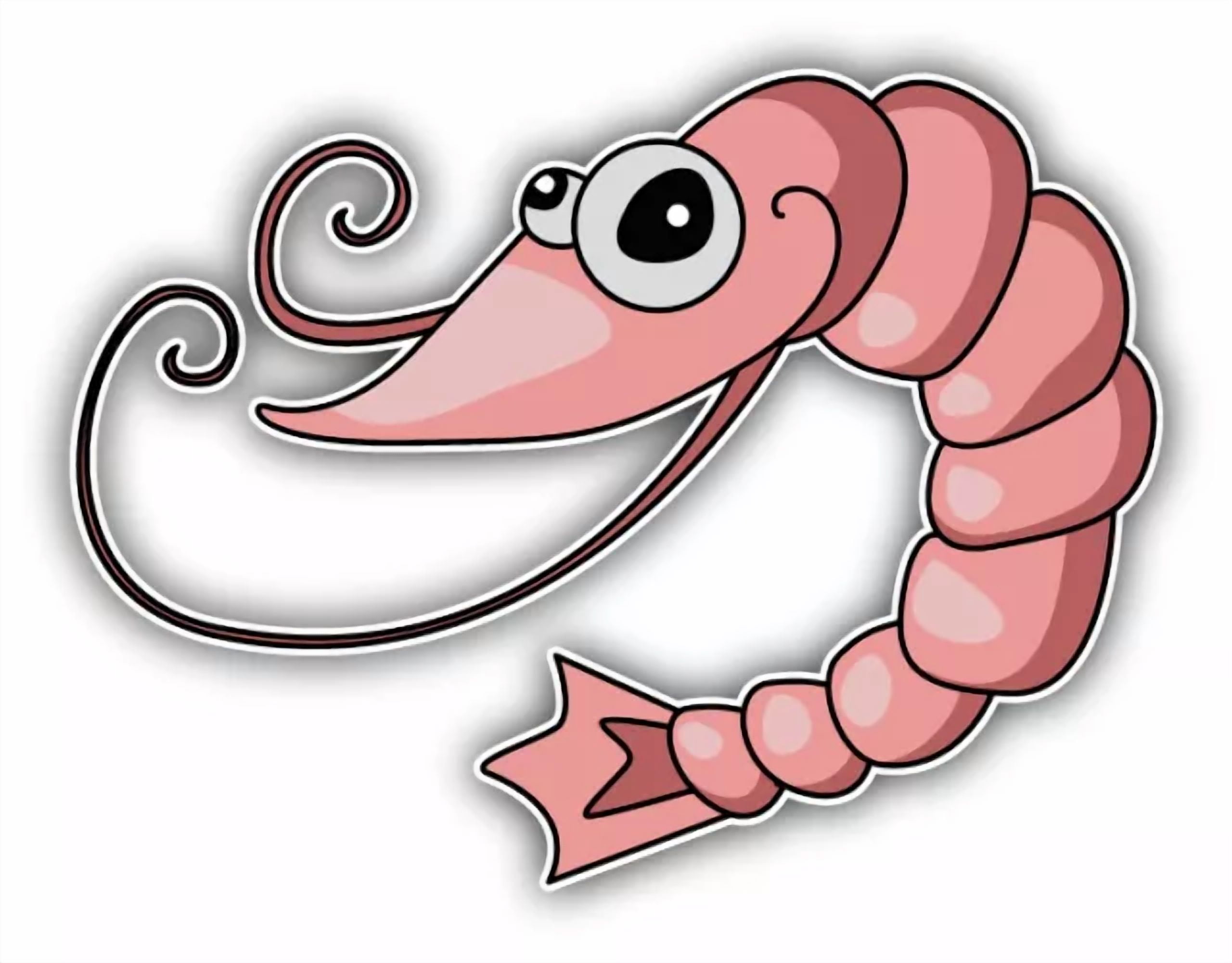 DOPASTICKER Shrimp Cartoon Sticker Decal Phone Decal Water Bottle ...