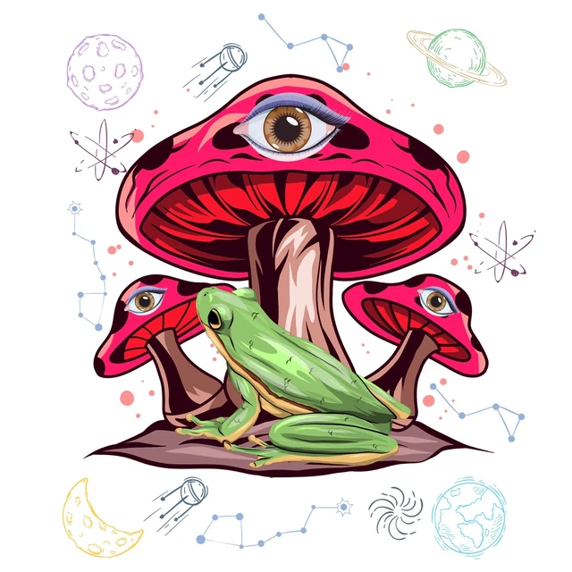 DOPASTICKER Shrooms Sticker Mushroom Psychedelic Art Trippy Peace ...