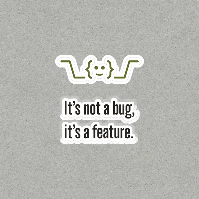 DOPASTICKER Shrug Emoji Sticker - It'S Not A Bug, It'S A Feature Decal ...