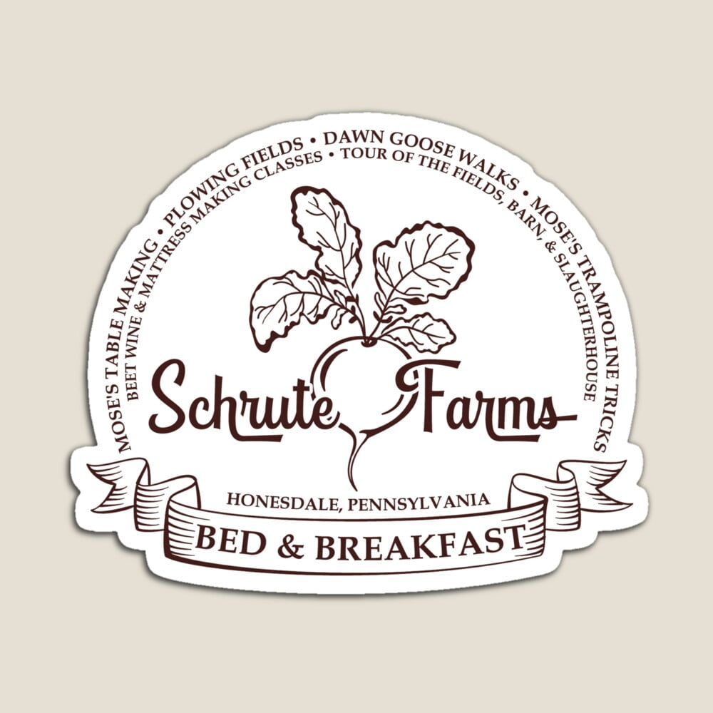 DOPASTICKER Shrute Farms B&B Sticker Decorative Laptop, Phone Stickers ...