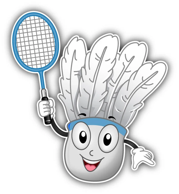 DOPASTICKER Shuttlecock Mascot Badminton Sticker Decal Phone Decal ...
