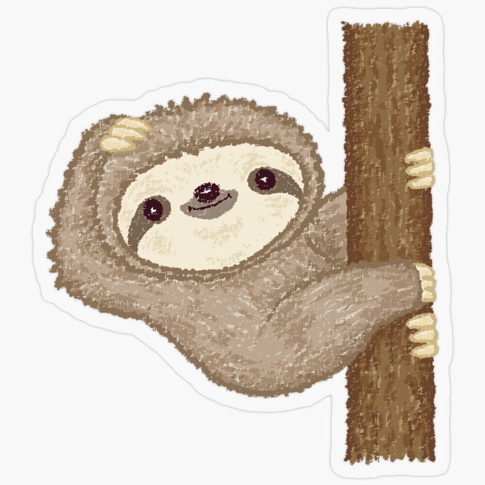 DOPASTICKER Shy Sloth Transparent Sticker Phone Decal Water Bottle ...