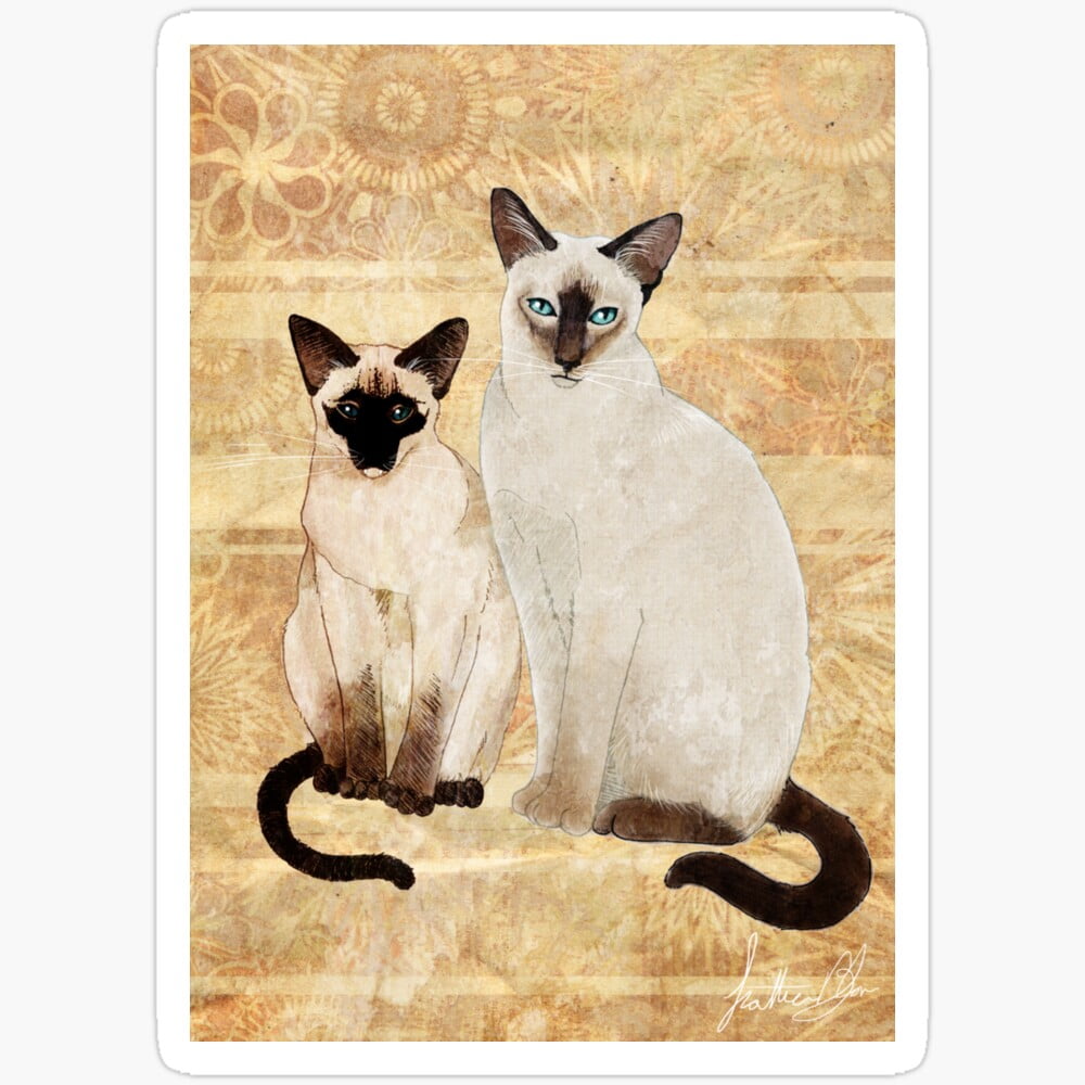 DOPASTICKER Siamese Cats Sticker Phone Decal Water Bottle Stickers ...