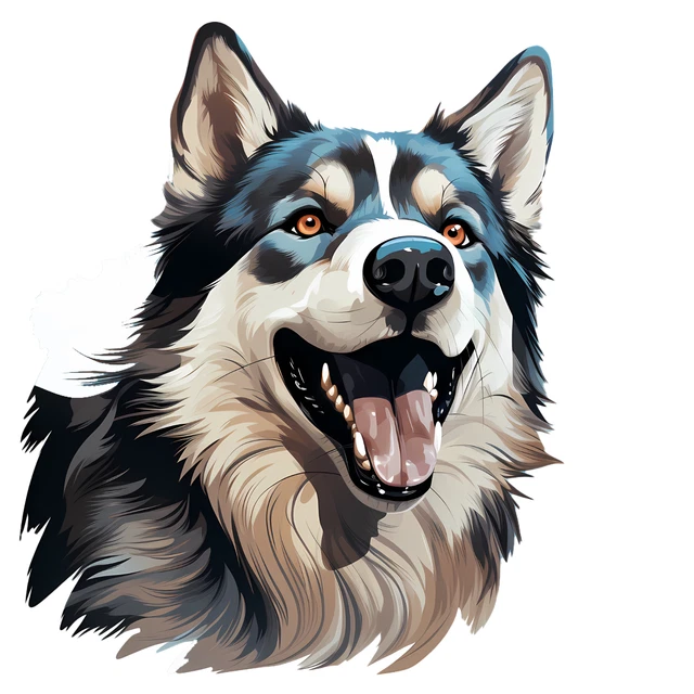 DOPASTICKER Siberian Husky Dog Car Sticker Phone Sticker, Latop Sticker ...