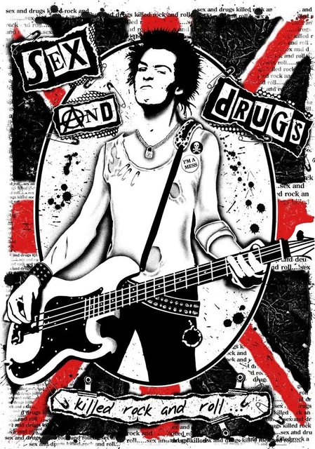 DOPASTICKER Sid Vicious Sticker Punk Rock 70S Music Guitar Rebel Phone ...