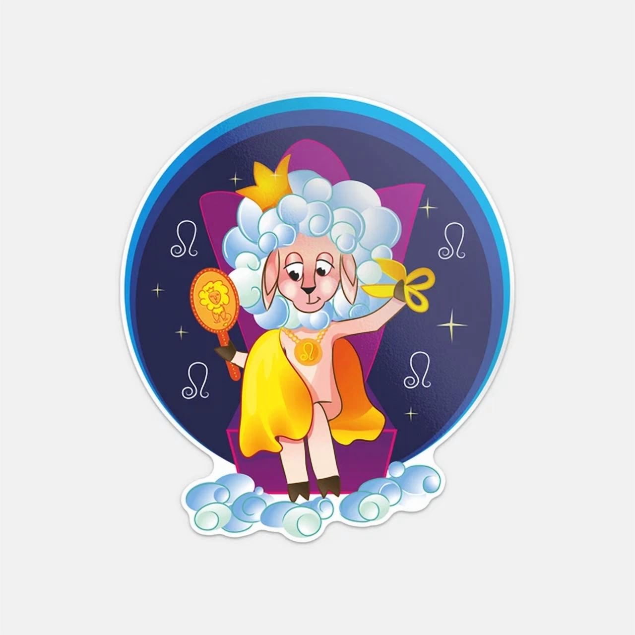DOPASTICKER Sign Of The Zodiac Leo With Lamb Sticker Decal Phone Decal ...
