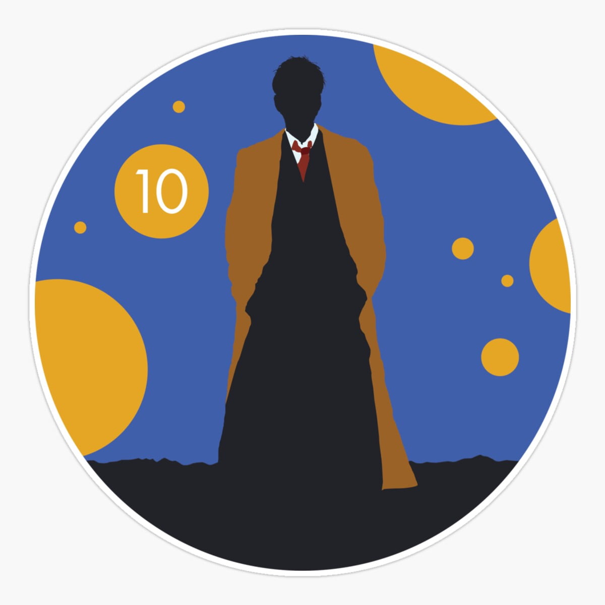 DOPASTICKER Silhouette Tenth Doctor David Tennant Sticker, Phone ...