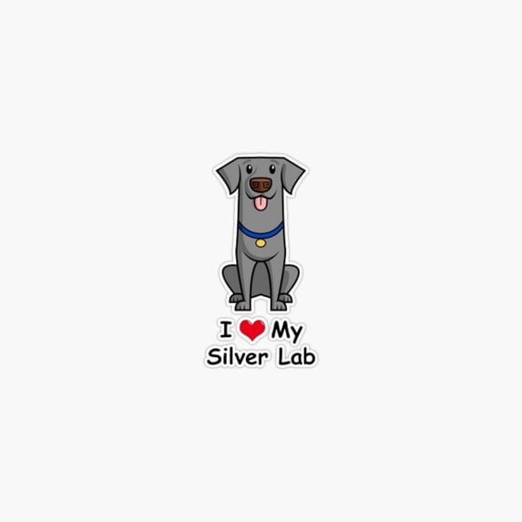 DOPASTICKER Silver Lab Sticker, Phone Sticker Water Bottle Sticker Car ...