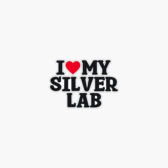 DOPASTICKER Silver Labrador - I Love Silver Lab Sticker, Phone Sticker ...