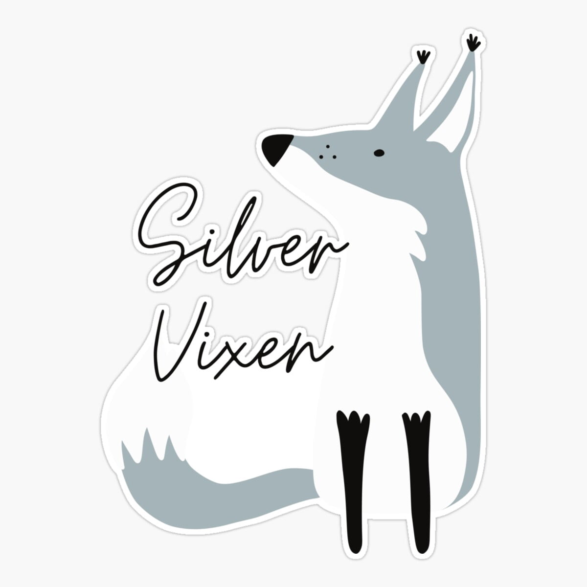 DOPASTICKER Silver Vixen Sticker, Phone Sticker Water Bottle Sticker ...