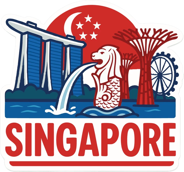 DOPASTICKER Singapore Sticker Decal City Skyline Landmark Design Phone ...