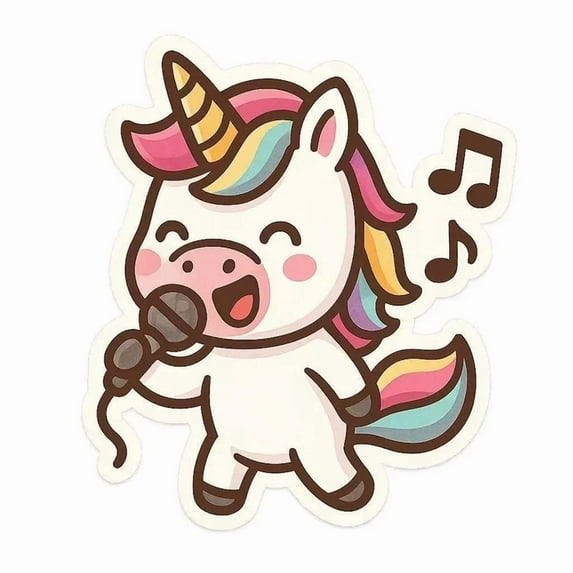 DOPASTICKER Singing Unicorn Car Sticker Music Phone Sticker, Latop ...