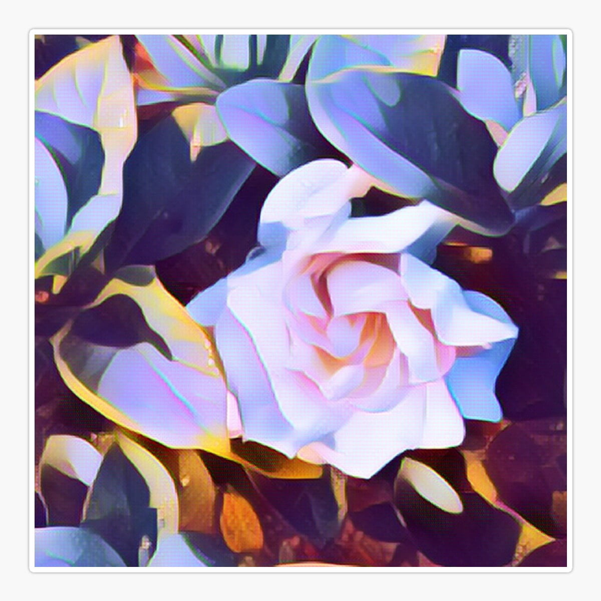 DOPASTICKER Single White Gardenia Sticker, Phone Sticker Car Stickers ...
