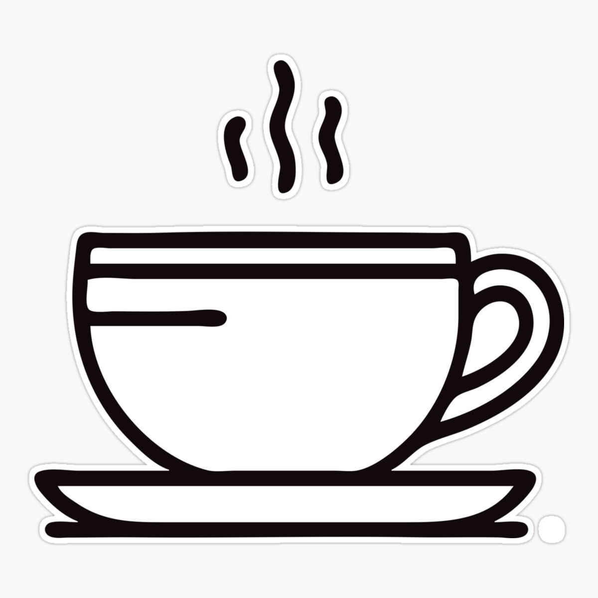 DOPASTICKER Sip And Unwind: Minimalist Tea Cup Sticker, Phone Sticker ...