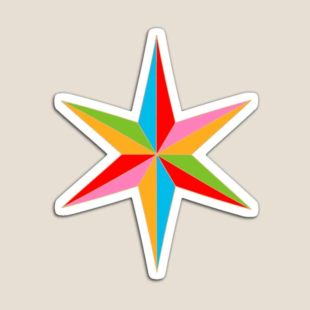 DOPASTICKER Six Pointed Star Colorful Sticker Decorative Laptop, Phone ...