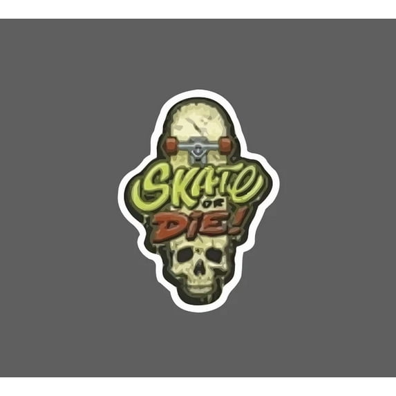 DOPASTICKER Skate Or Die Sticker Skull Sports Sticker Phone Sticker ...