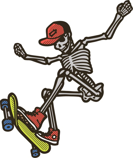 DOPASTICKER Skateboarding Sticker Tricks Skate Jump Skull Skateboard ...