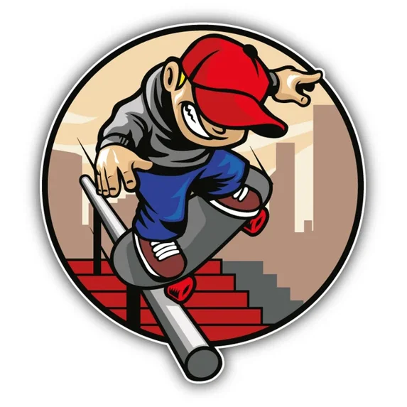 DOPASTICKER Skater Boy Cartoon Car Sticker Phone Decal Water Bottle ...