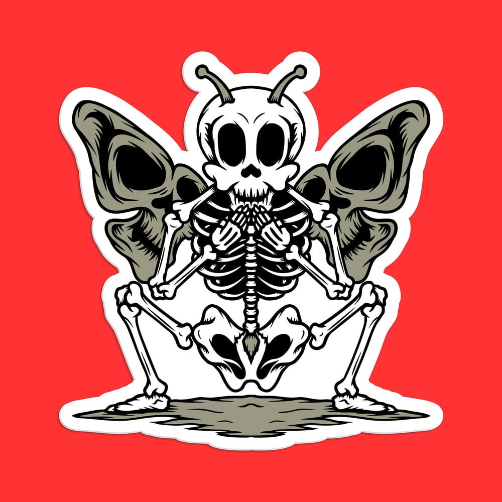 DOPASTICKER Skeleton Butterfly Sticker, Gothic Skeleton Art, Butterfly ...