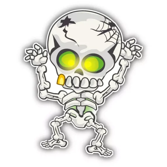 DOPASTICKER Skeleton Cartoon Sticker Decal Phone Decal Water Bottle ...