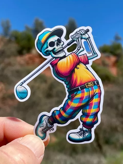 DOPASTICKER Skeleton On The Golf Course Sticker, Decal, Skull, Game ...