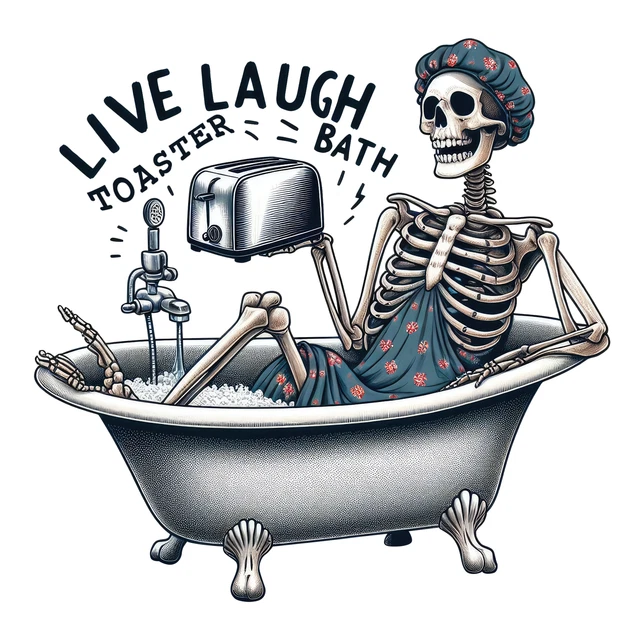 DOPASTICKER Skeleton Goth Sticker Quote Live Laugh Toaster Bath ...