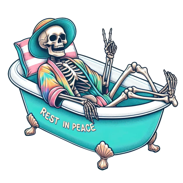 DOPASTICKER Skeleton Goth Sticker Unicorn Rest In Peace Quote Relax ...