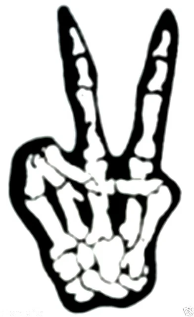 DOPASTICKER Skeleton Hand Peace Sign Sticker Laptop Sticker Window ...