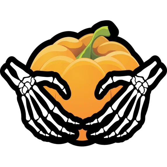 DOPASTICKER Skeleton Hands Pumpkin Sticker Phone Sticker, Latop Sticker ...