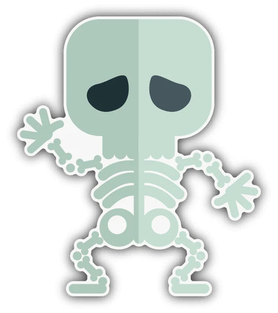 DOPASTICKER Skeleton Kid Cartoon Car Sticker Phone Decal Water Bottle ...
