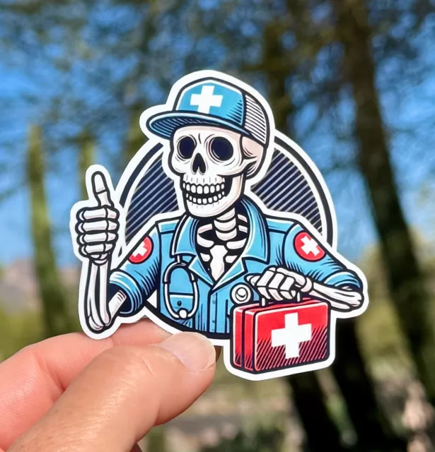 DOPASTICKER Skeleton Medic Sticker, Decal, Skull, Medicine, First ...