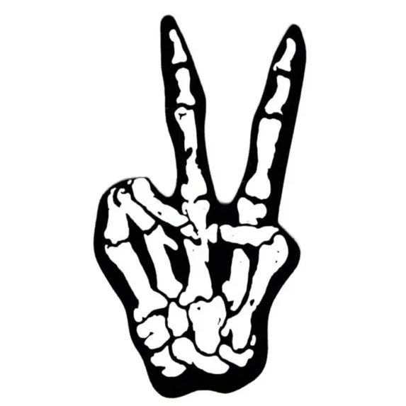 DOPASTICKER Skeleton Peace Sign Sticker Laptop Sticker Phone Decal ...