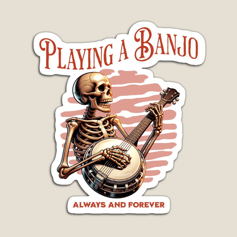 DOPASTICKER Skeleton Playing A Banjo Sticker - 4594 Hot Trending ...