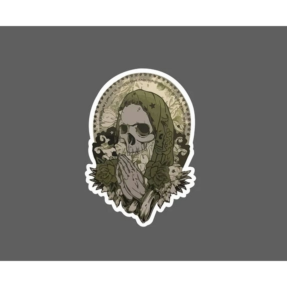 DOPASTICKER Skeleton Praying Sticker Skull Bones Faith Sticker Phone ...