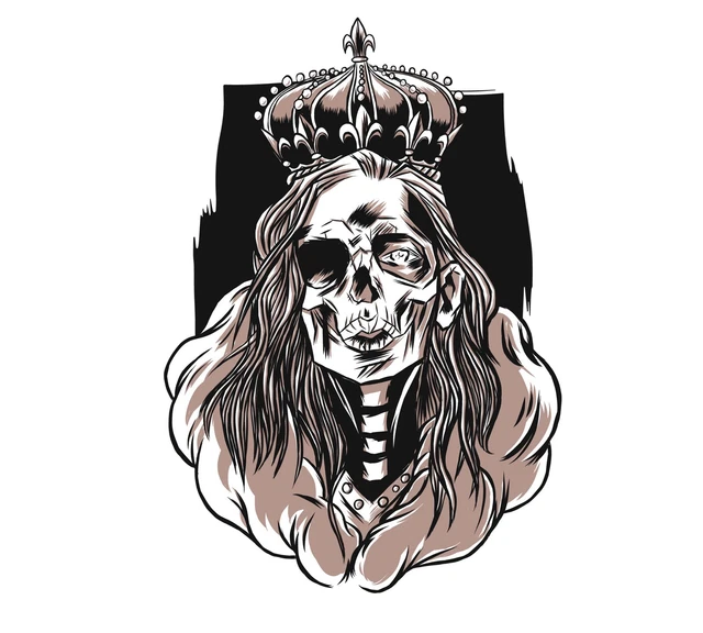 DOPASTICKER Skeleton Queen Sticker Crown Dead Inside Girl Grunge Skull ...