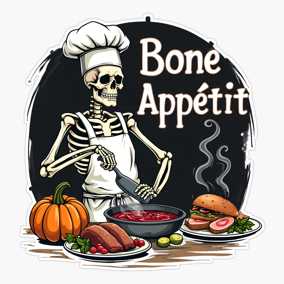 DOPASTICKER Skeleton'S Horror Kitchen Spooky Cooking Sticker, Phone ...