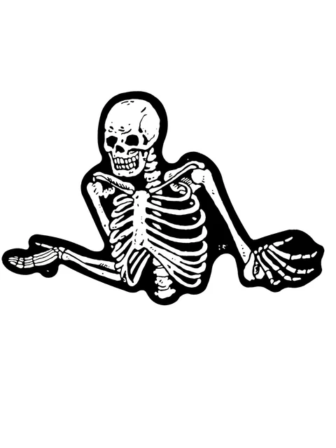 DOPASTICKER Skeleton Shrugging Sticker Line Art Minimal Gothic Sketch ...