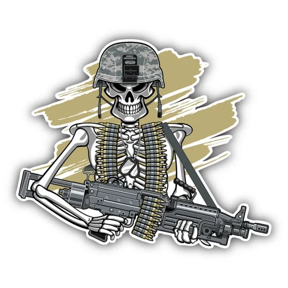 DOPASTICKER Skeleton Soldier Sticker Decal Phone Decal Water Bottle ...