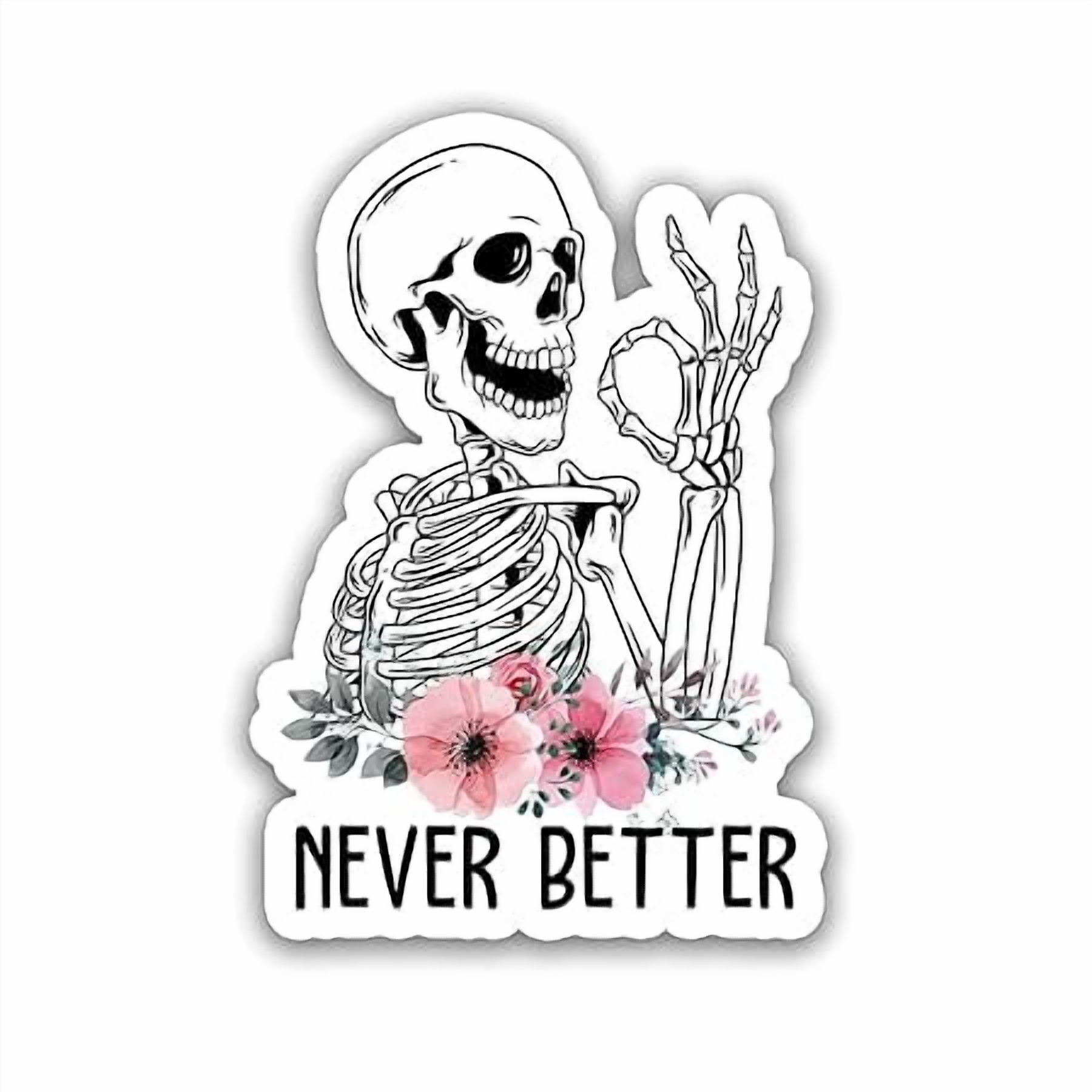DOPASTICKER Skeleton Sticker, Dead Inside, Water Resistant, Uv ...