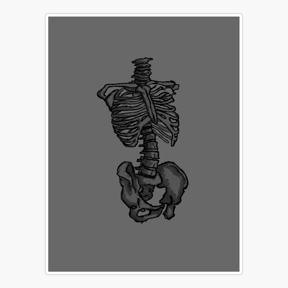 DOPASTICKER Skeleton Sticker, Phone Sticker Water Bottle Sticker Car ...