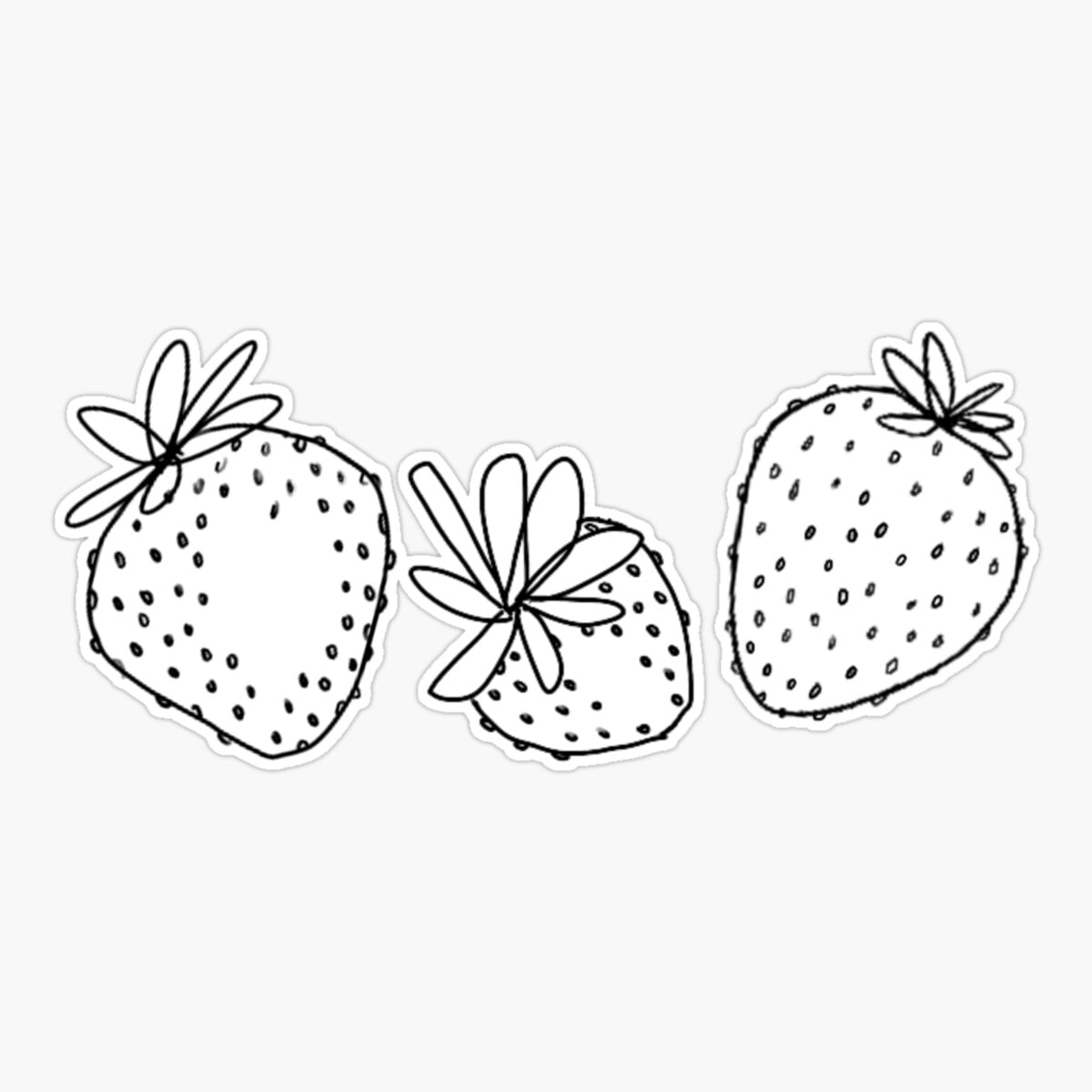 DOPASTICKER Sketchy Strawberries Sticker, Phone Sticker Car Stickers ...