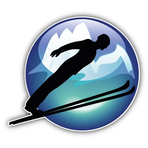 DOPASTICKER Ski Jumping Label Car Sticker Phone Decal Water Bottle ...
