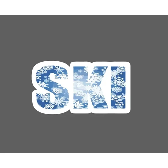 DOPASTICKER Ski Sticker Winter Snow Slopes Powder Sticker Phone Sticker ...