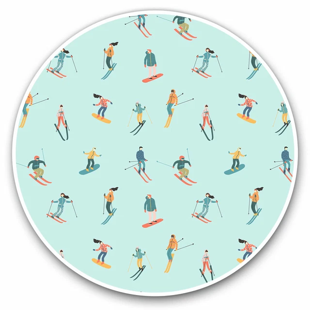 DOPASTICKER Skiing Pattern Print Snowboard Ski Cool Gift, Phone ...