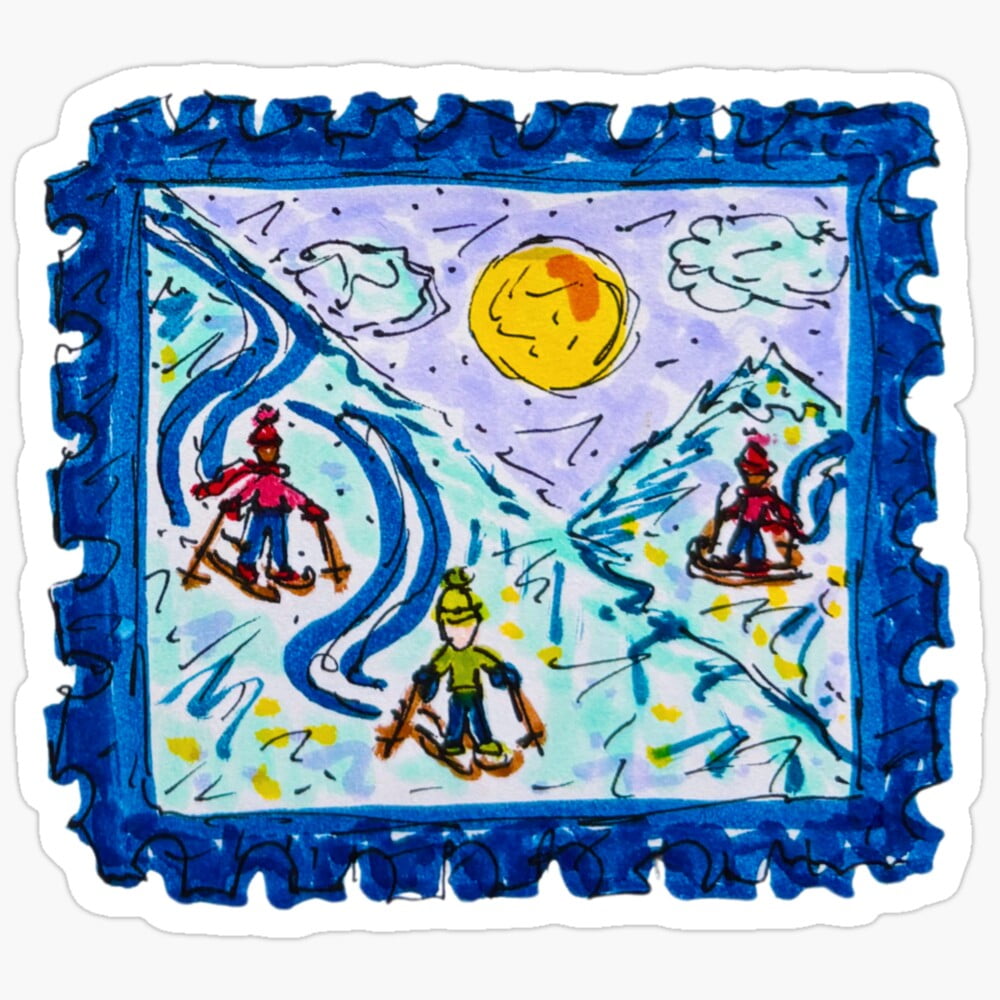 DOPASTICKER Skiing Sticker Phone Sticker, Latop Sticker, Lover Gift ...