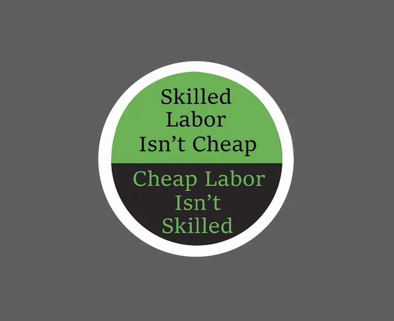 DOPASTICKER Skil.Led Labor Sticker Isn'T Cheap Quote Blue Collar Work ...