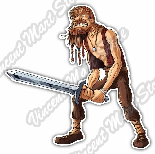 DOPASTICKER Skinny Viking Scandinavian Warrior Car Sticker Decal Phone ...