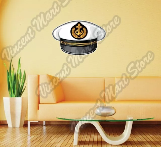 DOPASTICKER Skipper Captain Hat Ship Boat Yacht Wall Sticker Room ...